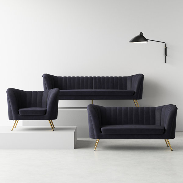 Willa Arlo Interiors Tiberius 3 Piece Velvet Living Room Set And Reviews